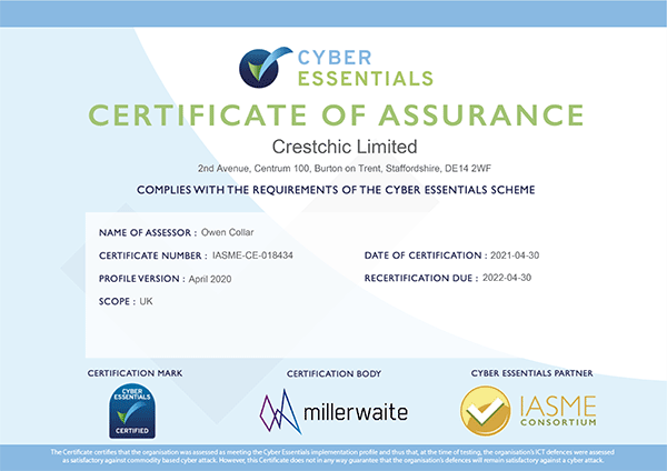 Crestchic gets ‘Cyber Essentials’ certified - Crestchic leading ...